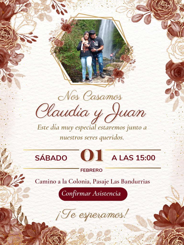 Tarjeta de Invitación Matrimonio Claudia y Juan - 20250114 - 172628 - 0000 | PDF