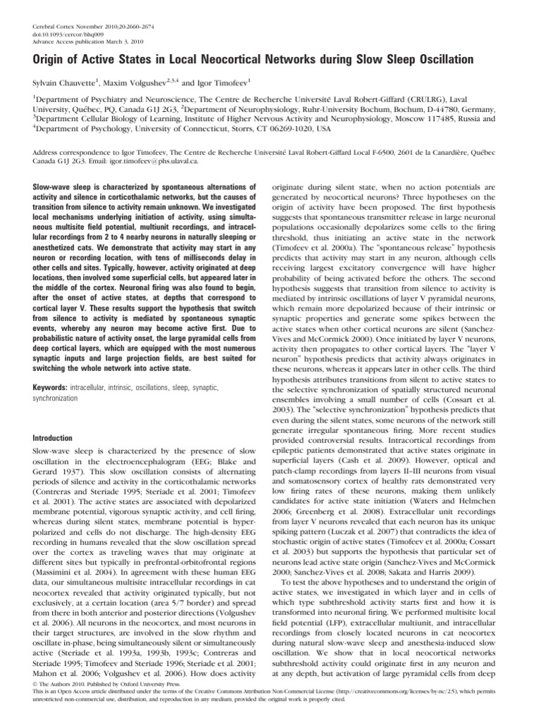 Origin of Active States in Local Neocortical Networks During Slow Sleep ...