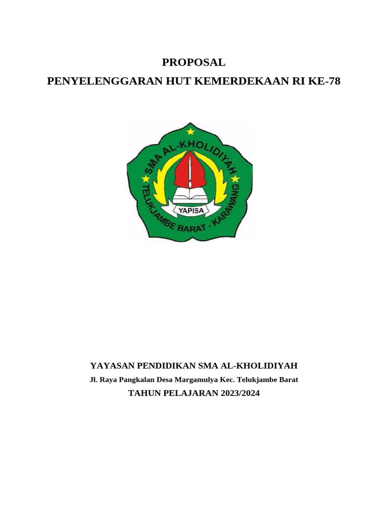 Proposal Hut Ri Ke 78 THN 2023 | PDF