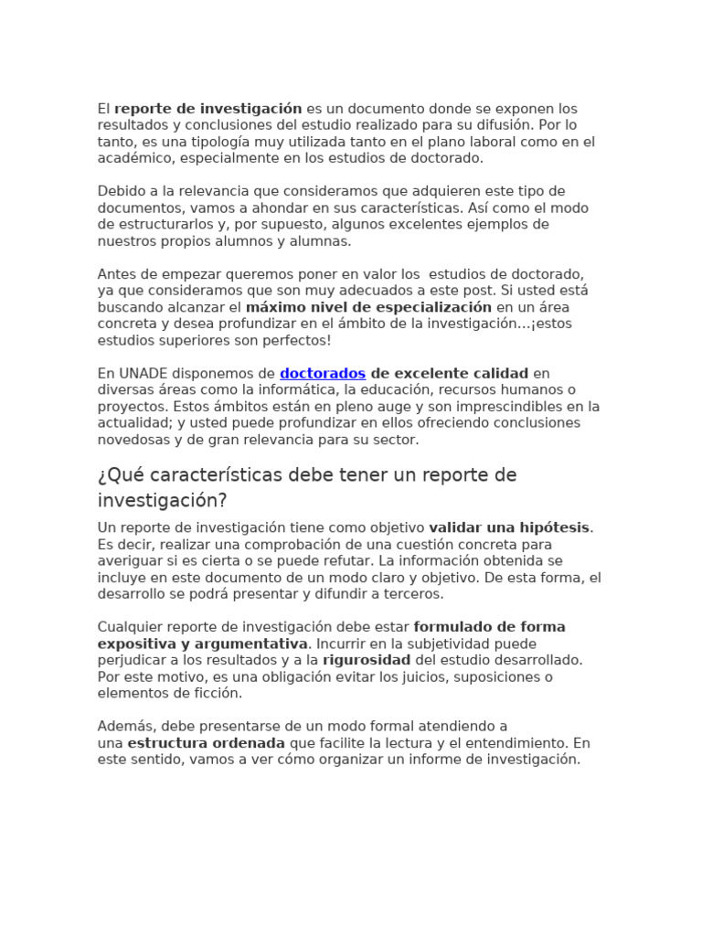 Reporte de Investigación | PDF | Hipótesis | Cognición
