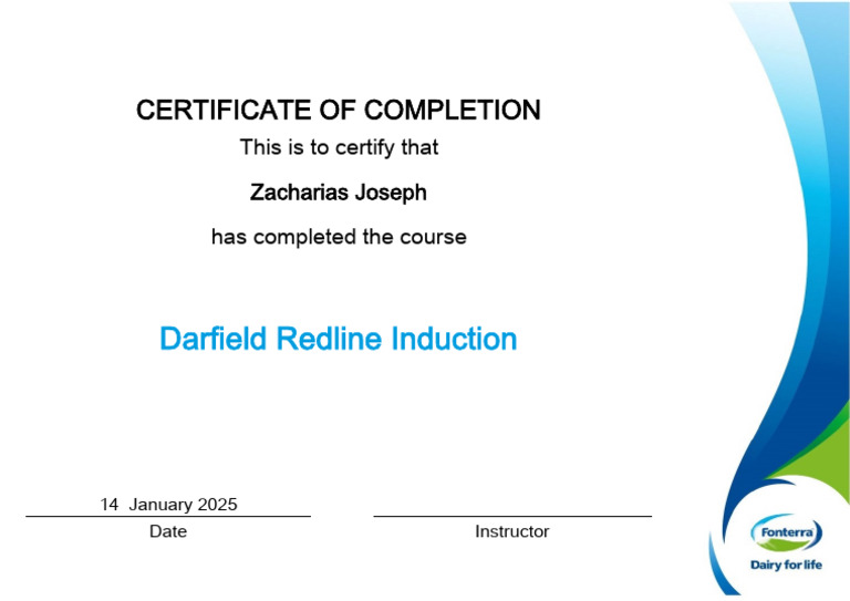 CertificateOfCompletion - Darfield Redline | PDF