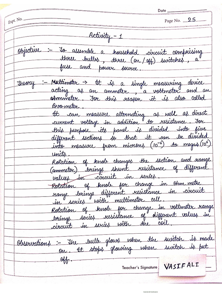 Activities Class 12th Physics From Vasif Ali | PDF