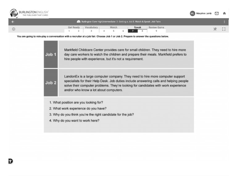 Lesson 5 Activity 7 Job Fair | PDF