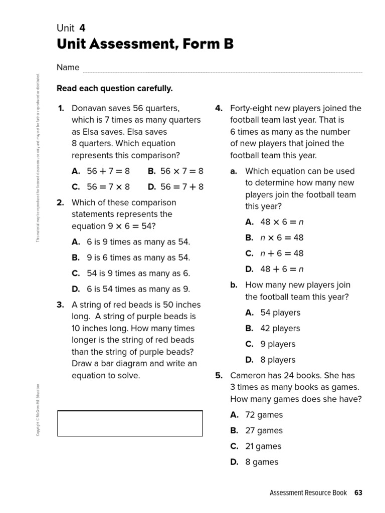 Unit Assessment, Form B | PDF | Elementary Geometry | Euclidean Plane ...