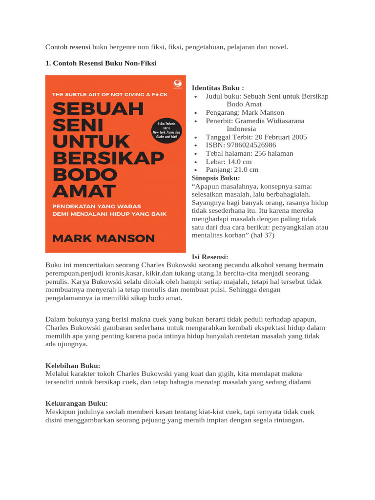 Contoh Resensi Buku | PDF