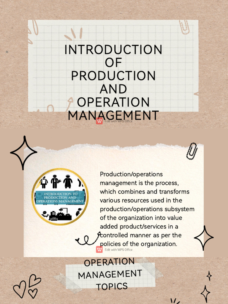 Production and Operations Management Overview | PDF | System | Goods