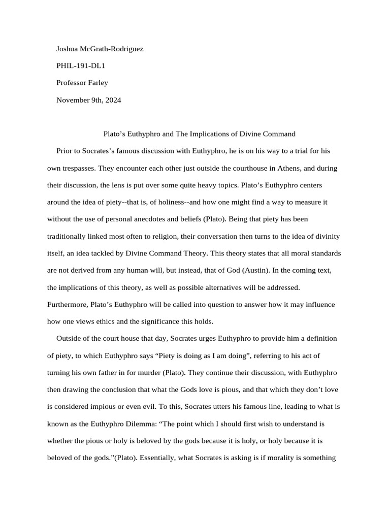 Template Paper | PDF | Divine Command Theory | Socrates