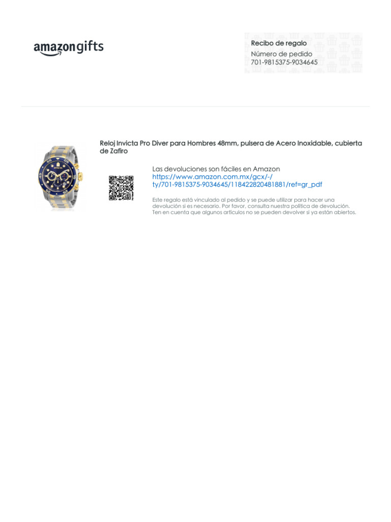 Amazon Gift Receipt | PDF