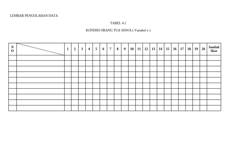 Lembar Pengolahan Data | PDF