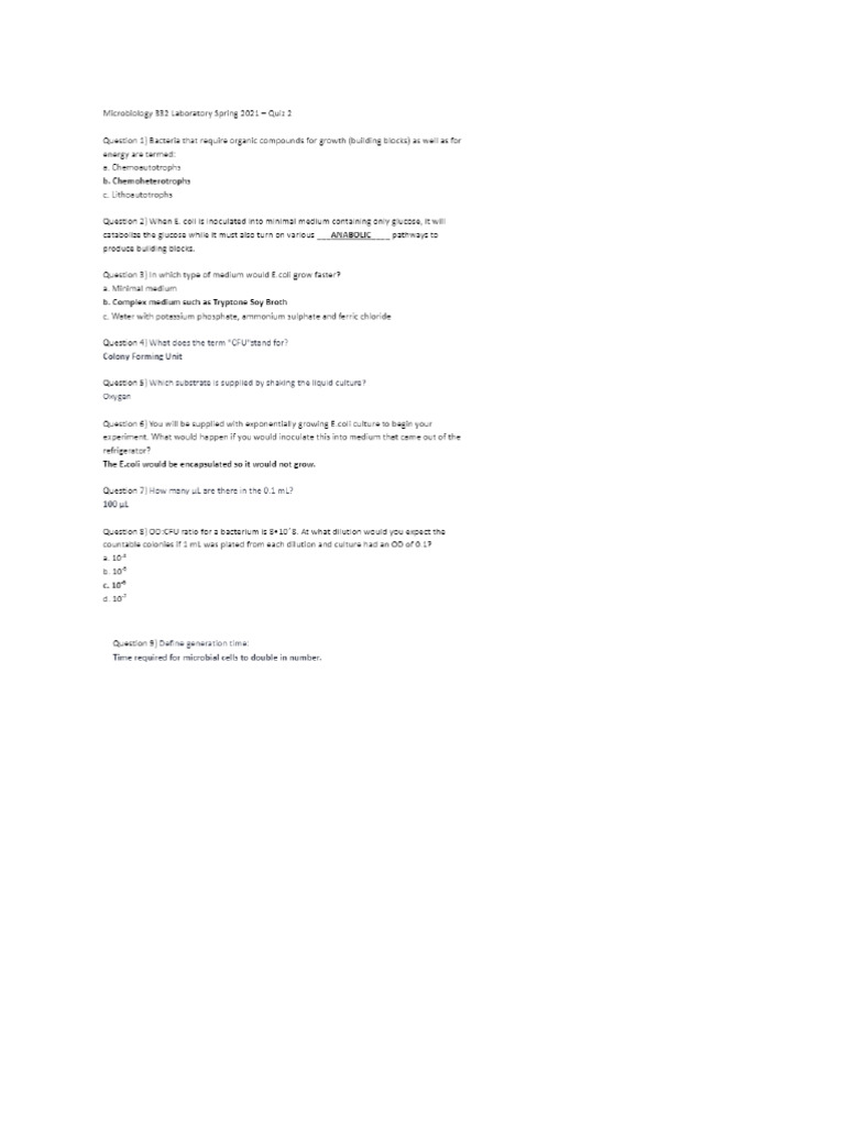 Lab Quiz 2 (2021) | PDF