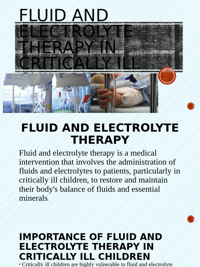 Fluid and Electrolyte Therapy in Kids | PDF | Dehydration | Electrolyte