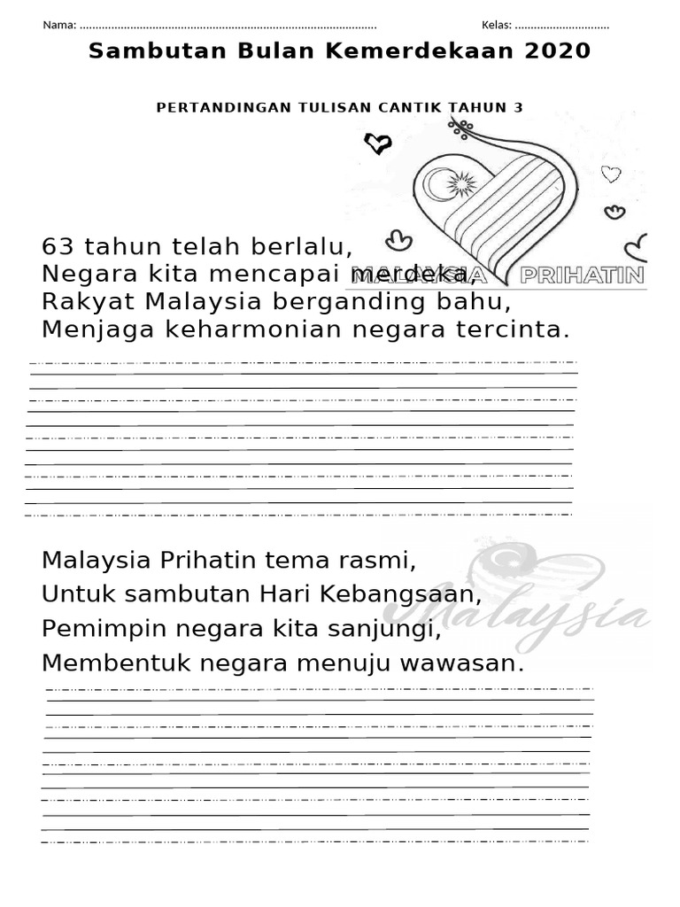 tulisan cantik thn3 | PDF