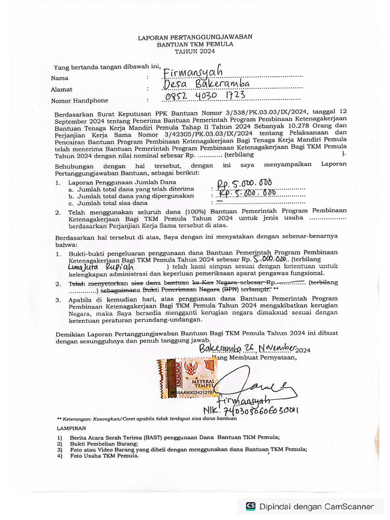 LPJ Firmansyah | PDF