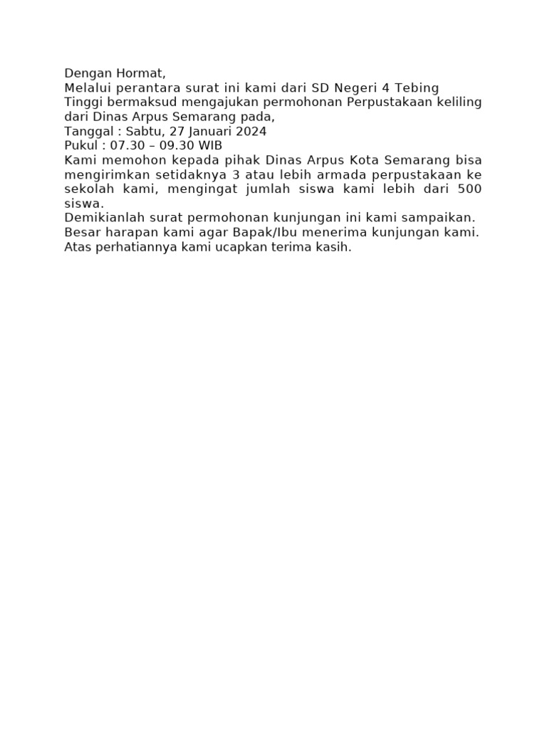 Surat Perpus | PDF