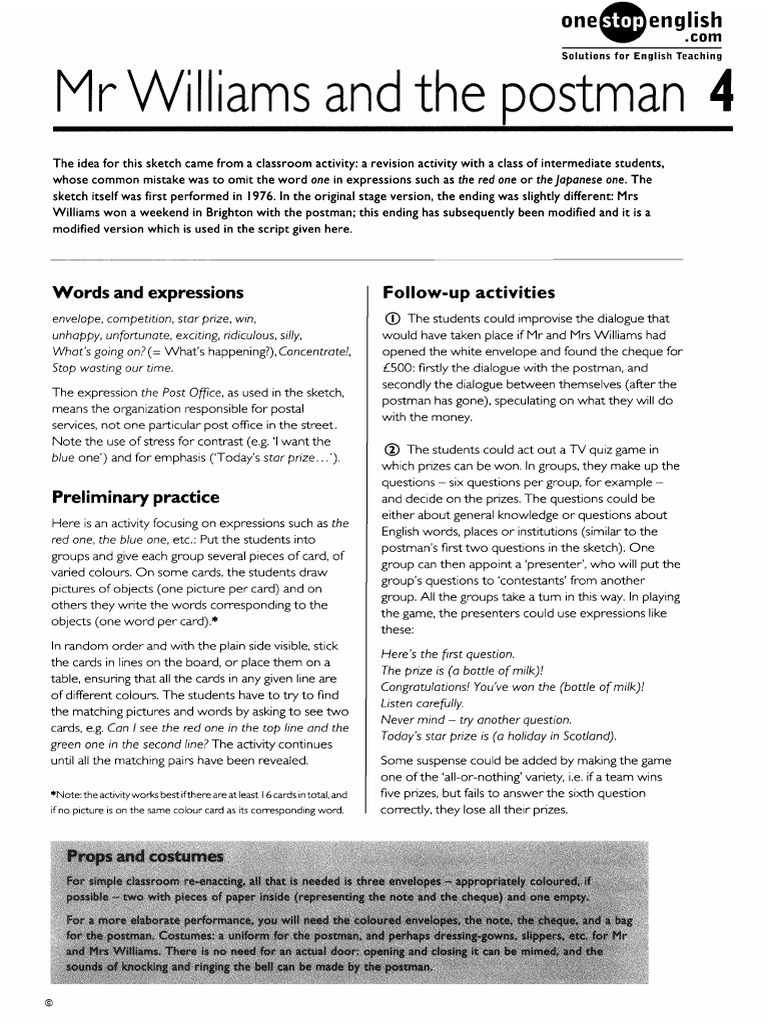 MR Williams and The Postman | PDF