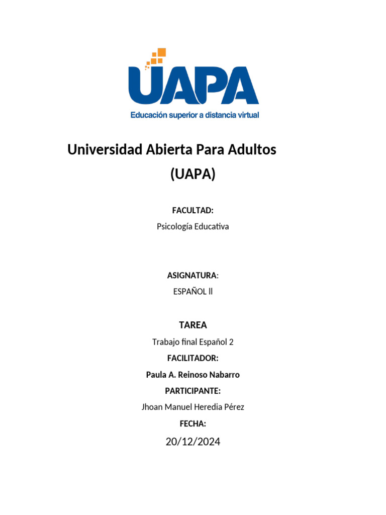 Trabajo Final Español 2 | PDF