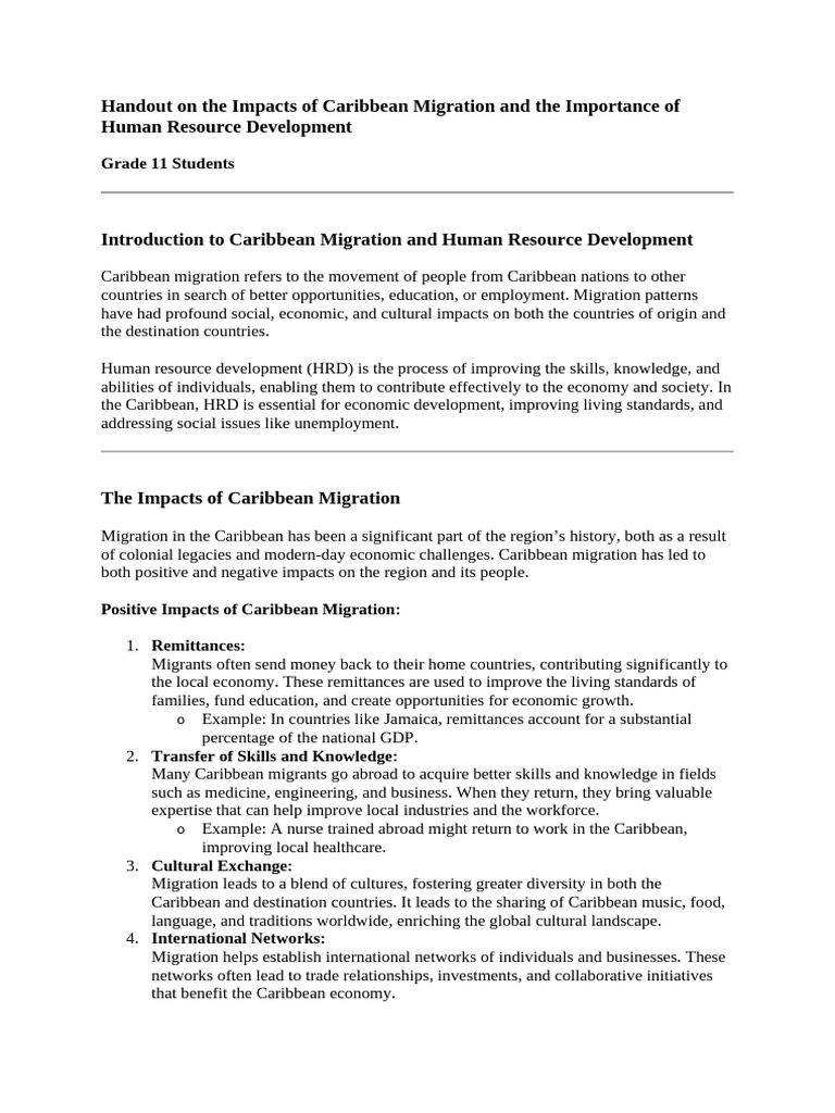 Social Studies Human Resource Handout and Work Sheet Grade 11 | PDF ...