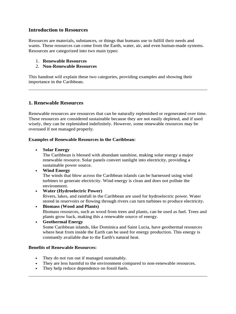 Classification of Resources Grade 7 | PDF | Renewable Energy | Energy ...