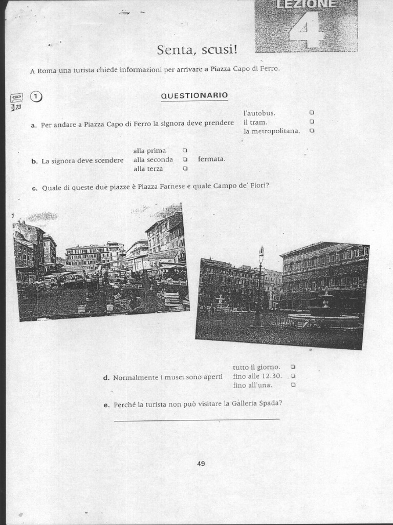 Senta Scusi - Questionario | PDF