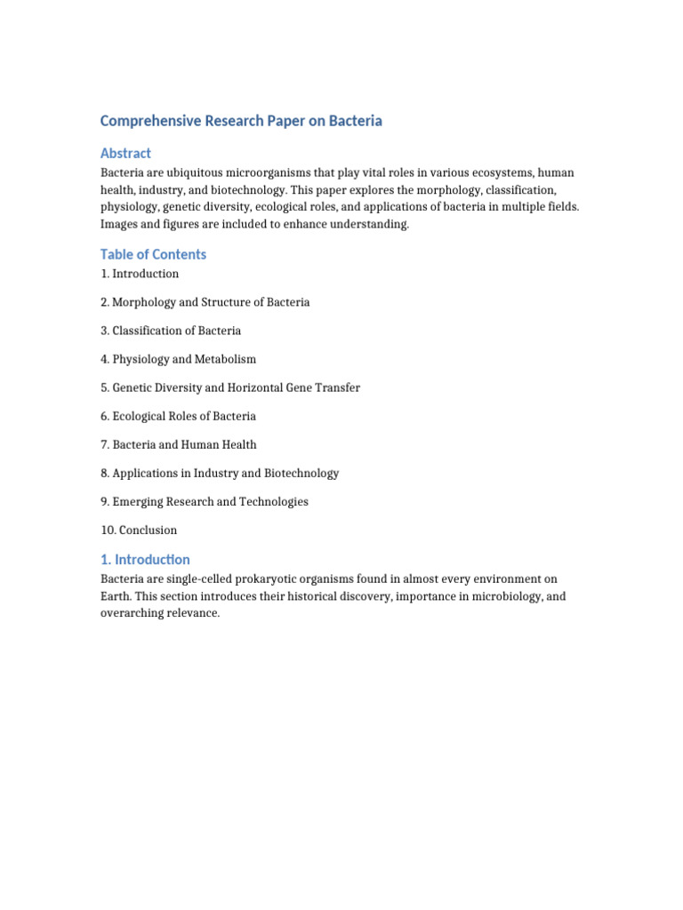 Bacteria Research Paper | PDF