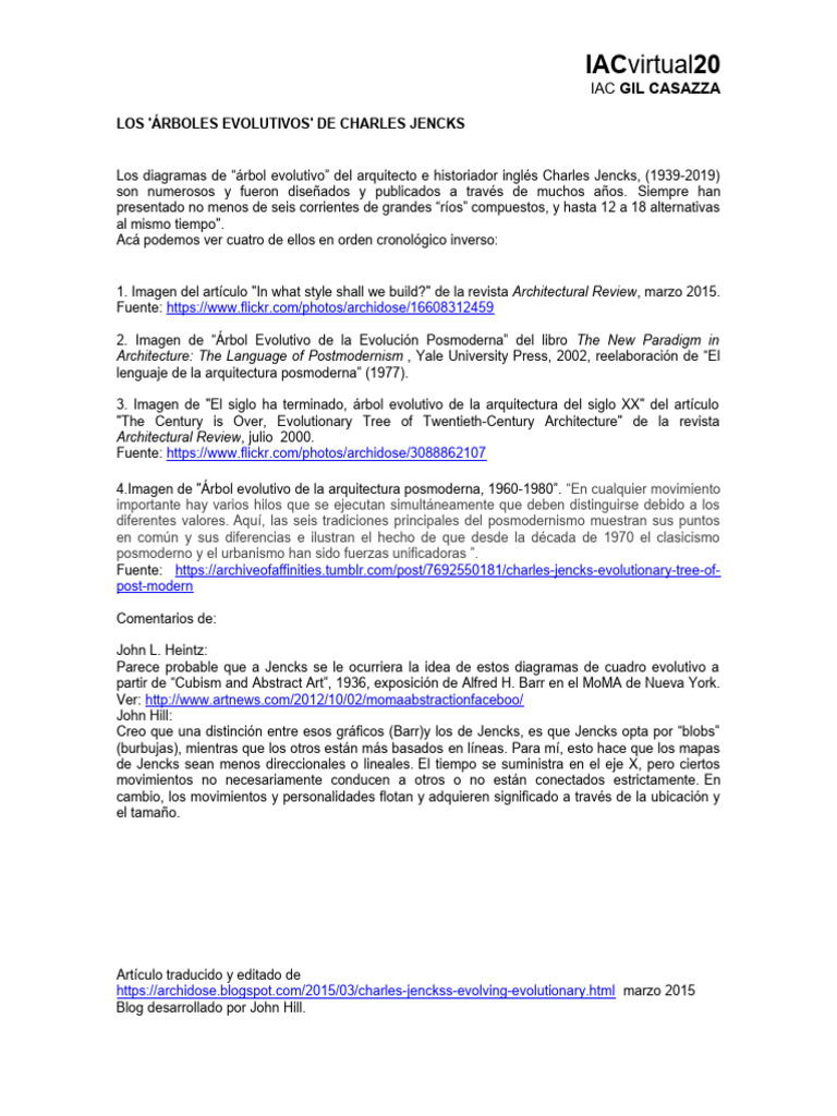 Los Árboles Evolutivos de Charles Jencks | PDF