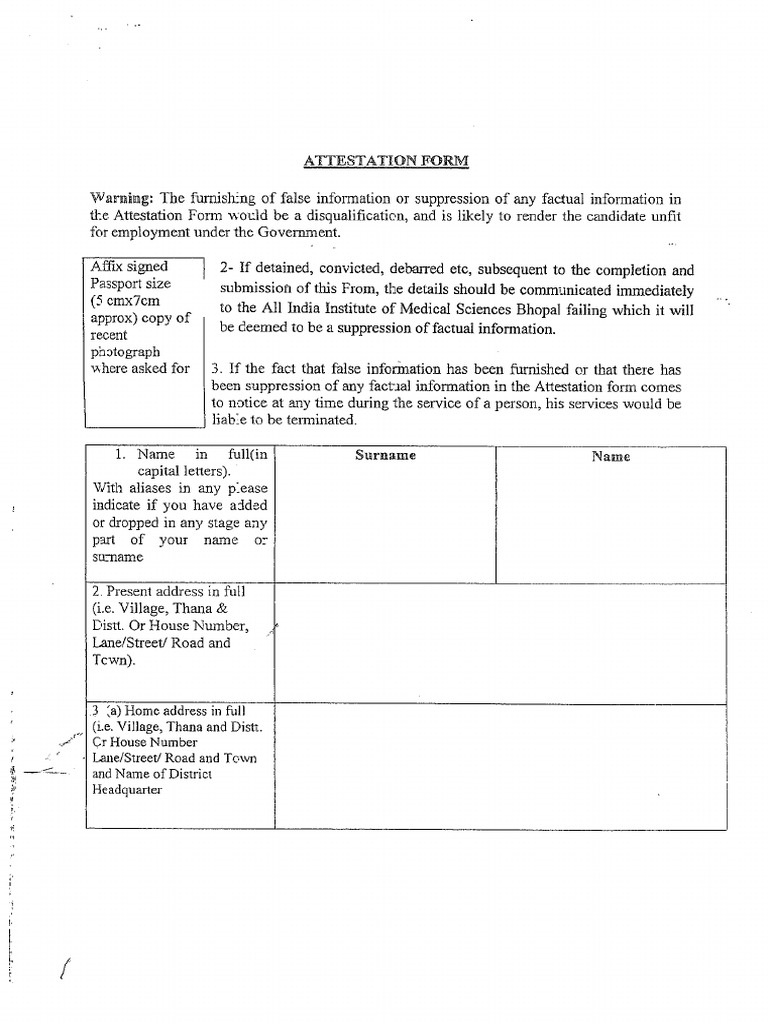 Attestation Forms | PDF