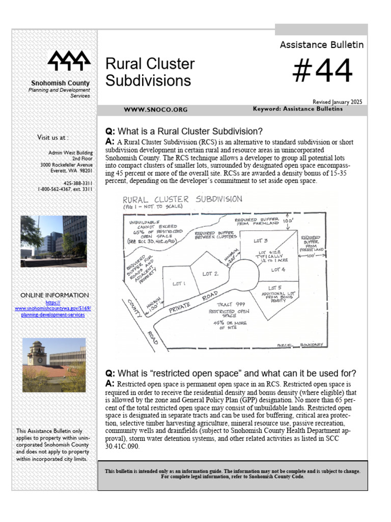 Rural Cluster Subdivision Guide | PDF | Land Lot | Land Management