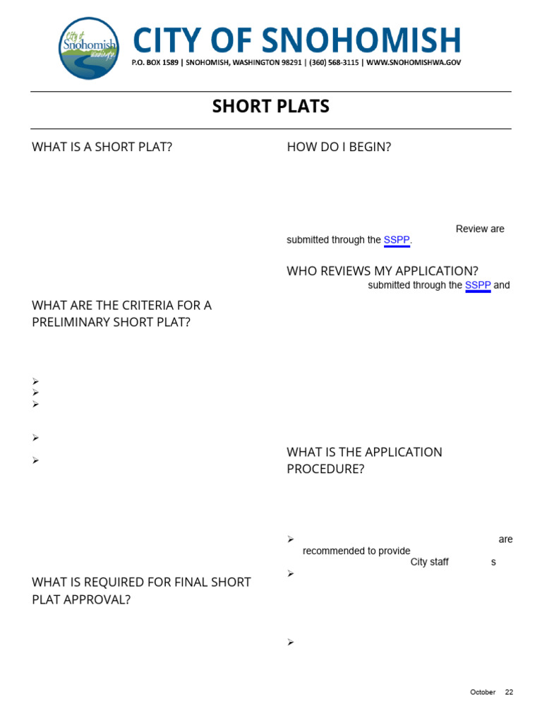 Short Plat FAQs October 2022_202210211834507694 | PDF | Environmental ...
