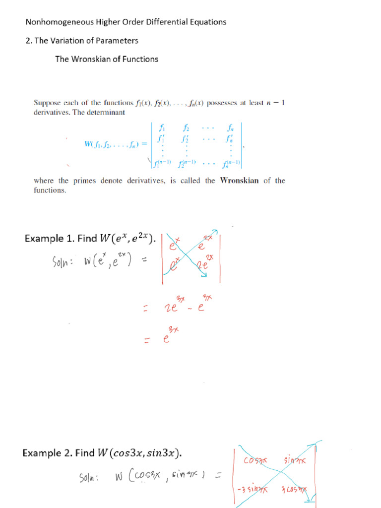 Module - 10 The Wronskian of Functions | PDF