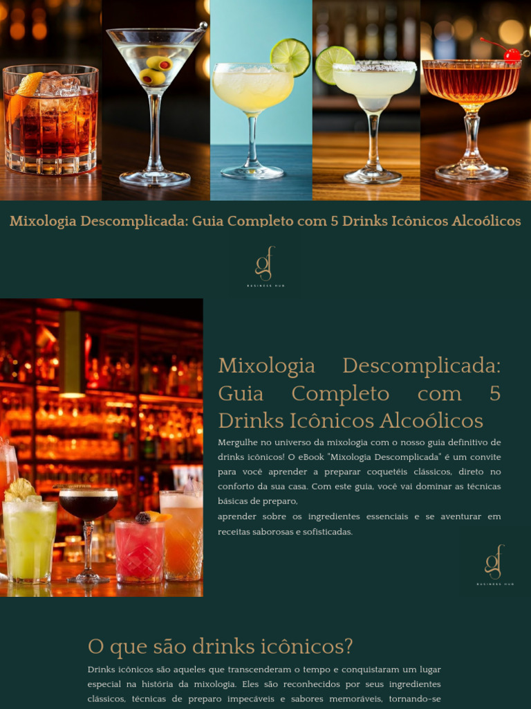Mixologia Descomplicada: Guia Completo Com 5 Drinks Icônicos Alcoólicos ...