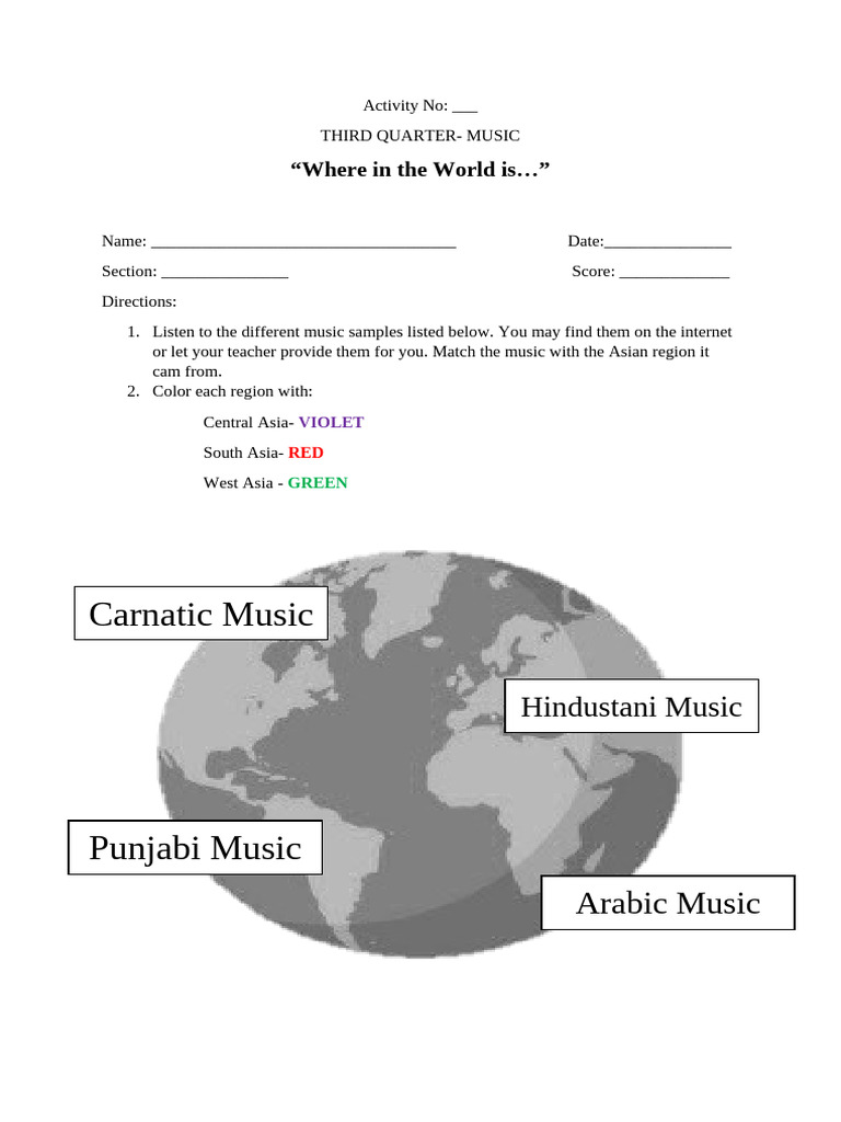 Third Quarte Music Activity | PDF