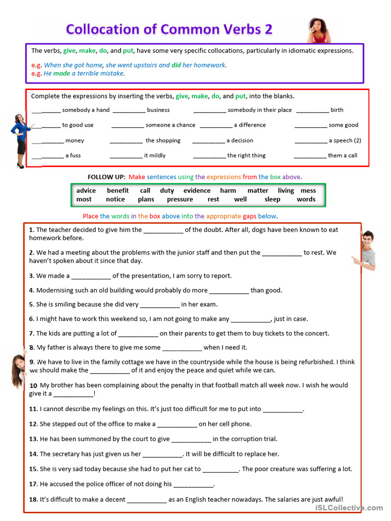 Common Verb Collocations 02 | PDF | Linguistic Typology | Syntax