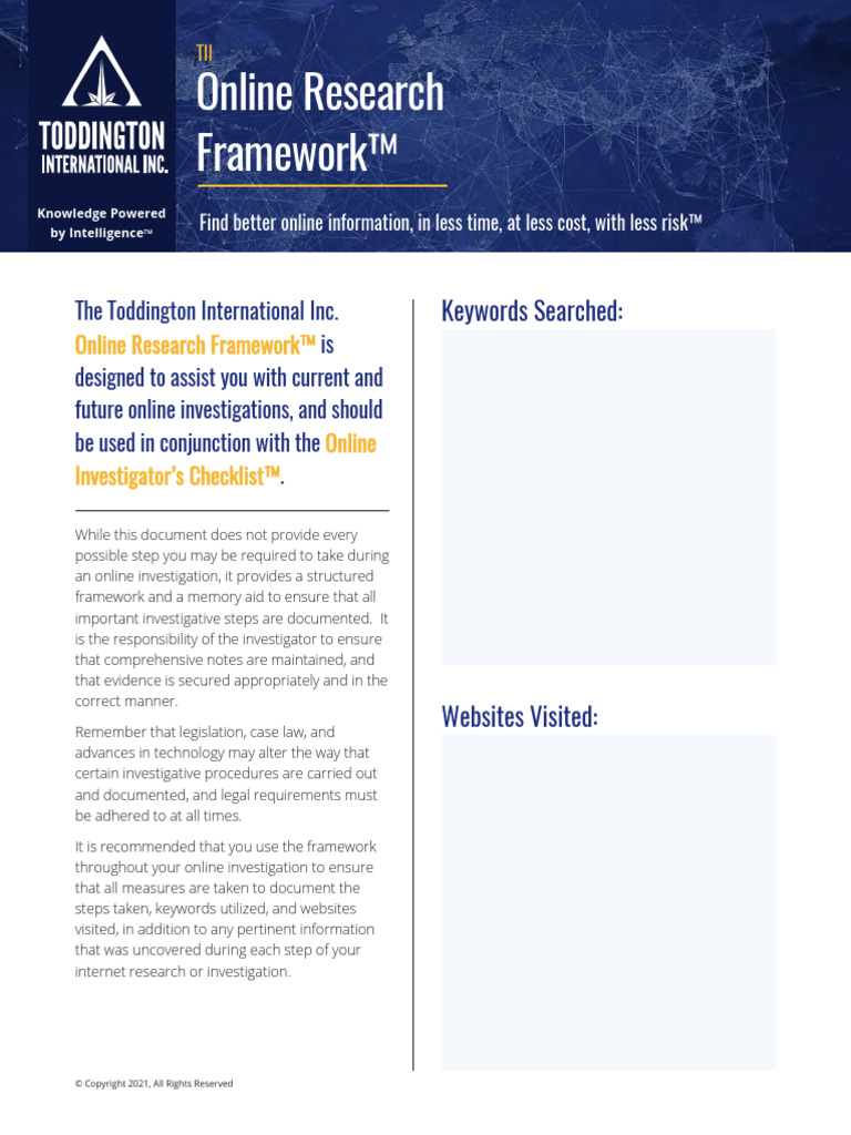 2TII - Online Research Framework - v3 1 | PDF | Information | Information Science