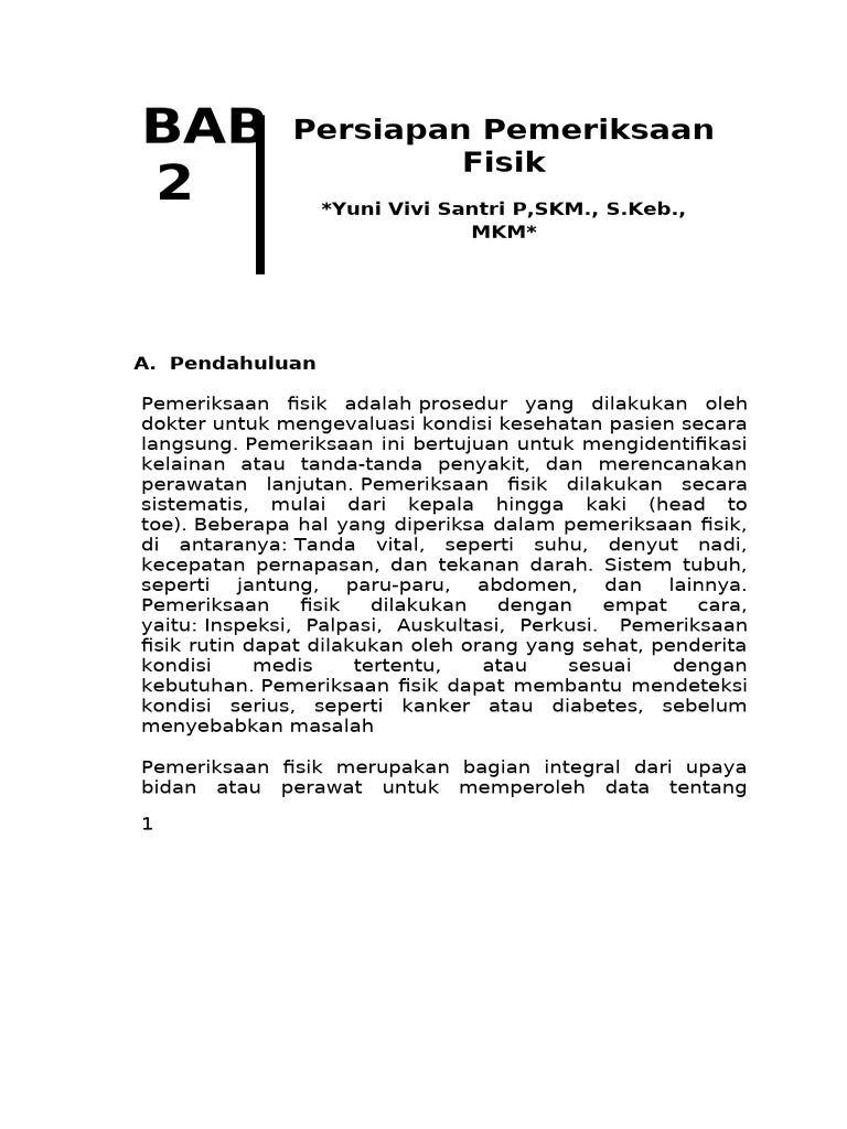 Bab 2 Persiapan Pemeriksaan Fisi K | PDF