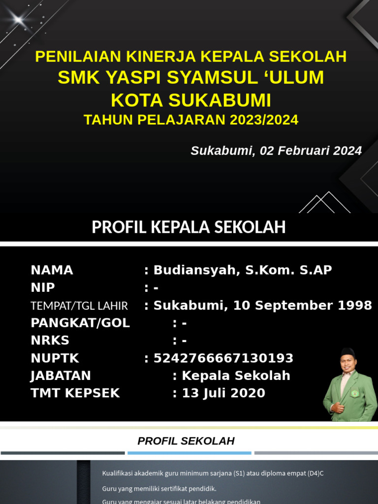 Template Presentasi Kepala Sekolah PKKS SMK 2023 | PDF