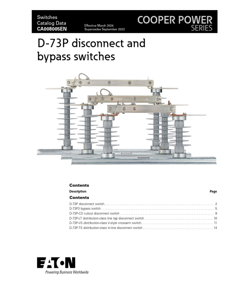 Abb Disconnect Cooper Power Series Brochure | PDF | Switch | Insulator ...