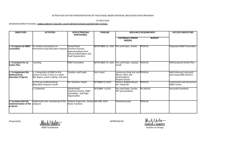 ACTION PLAN On NDEP CEL 23 | PDF