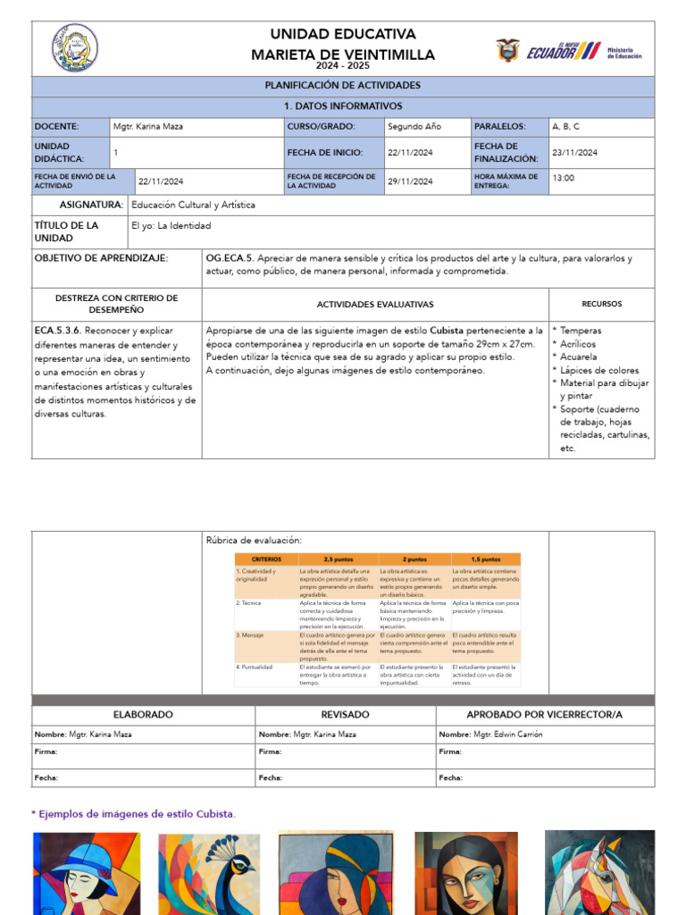 ECA Actividades Segundo Año | PDF