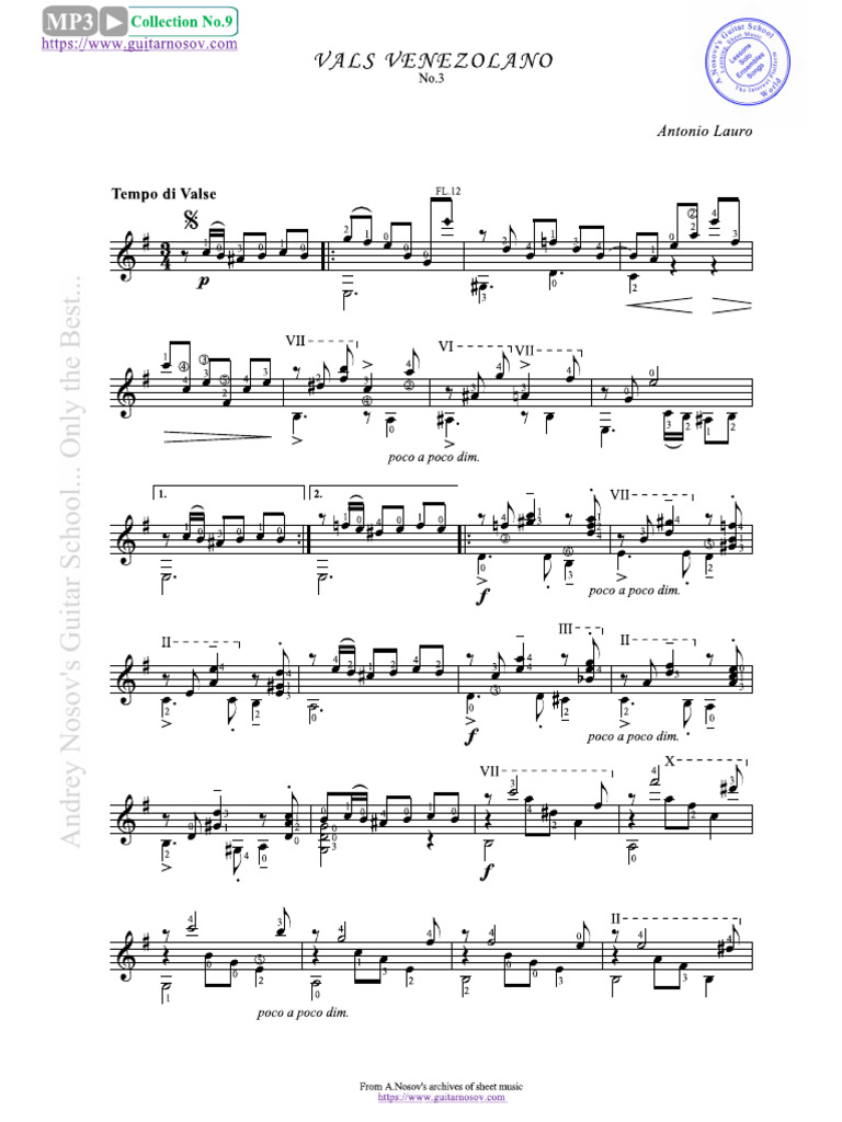 Vals Venezolano No.3 AntonioLauro | PDF