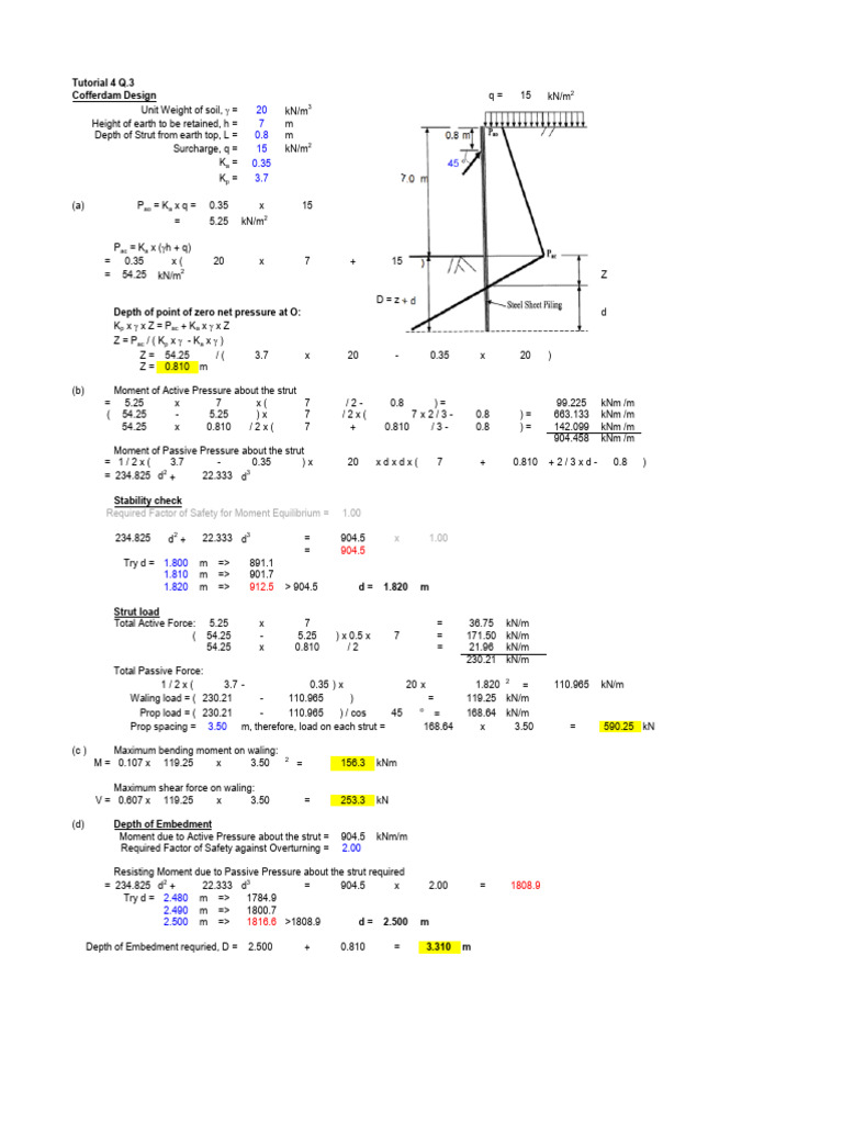 CON4318 - Tutorial - Soln T4 Q3 | PDF | Earth Sciences | Force
