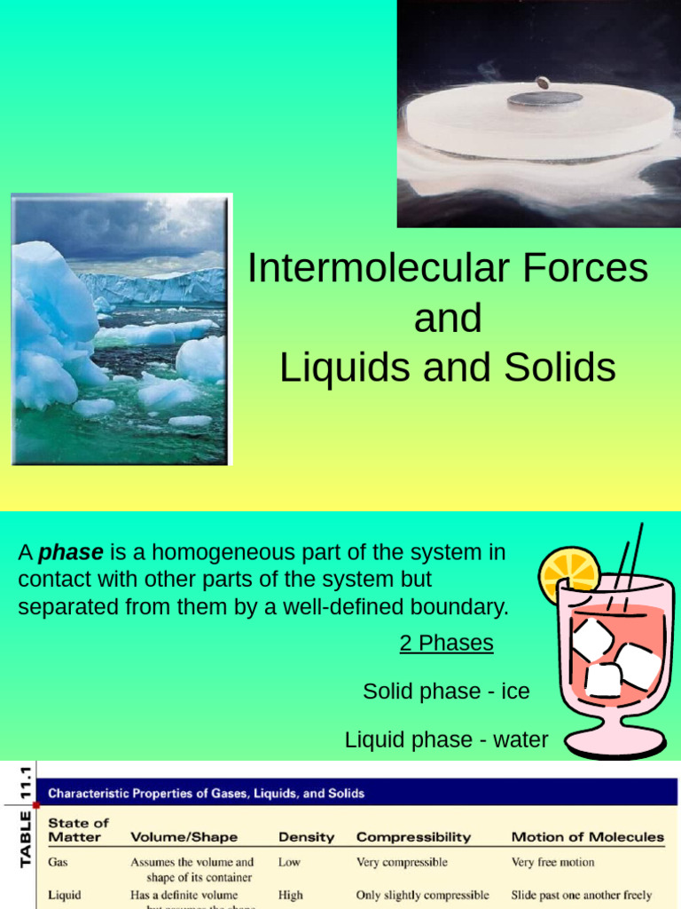 Imf Properties of Liquids Nature of Solids | PDF | Intermolecular Force ...