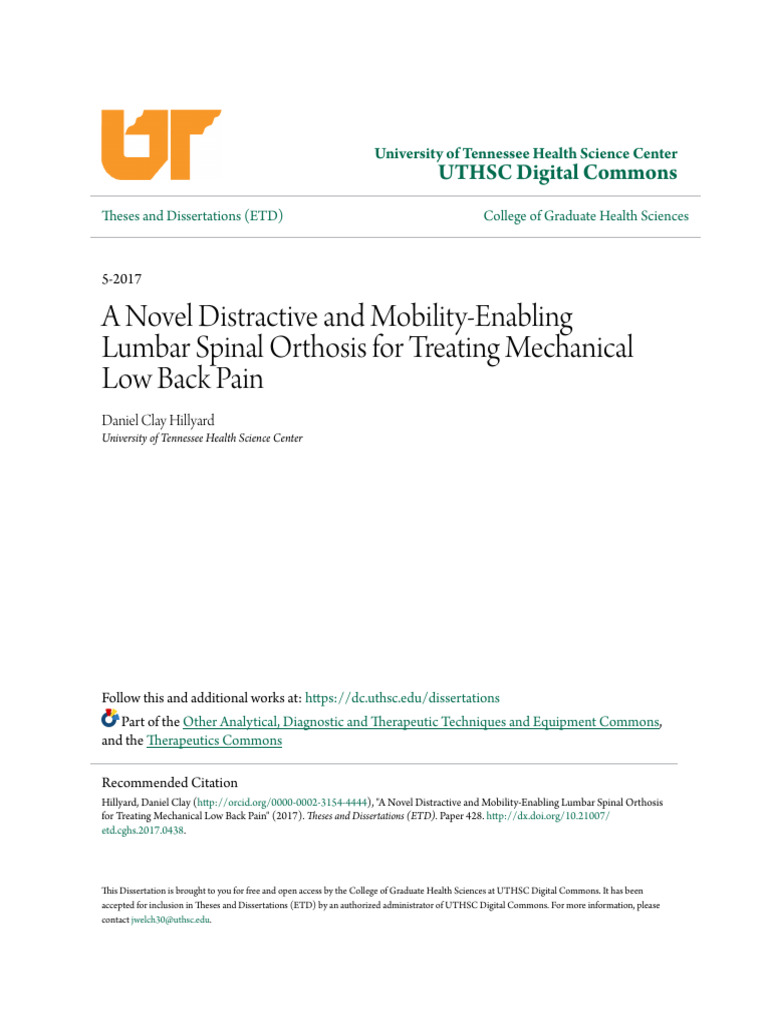 A Novel Distractive and Mobility-Enabling Lumbar Spinal Orthosis | PDF ...