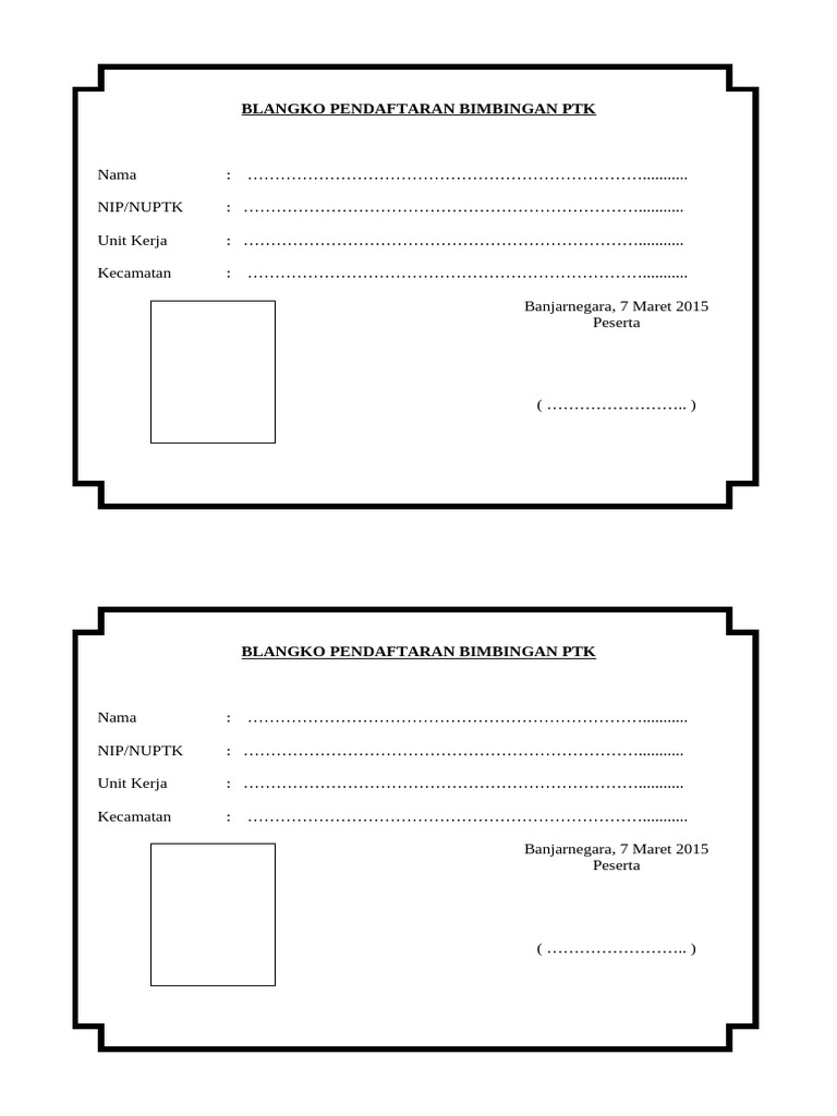 Blangko Pendaftaran Bimbingan Ptk | PDF