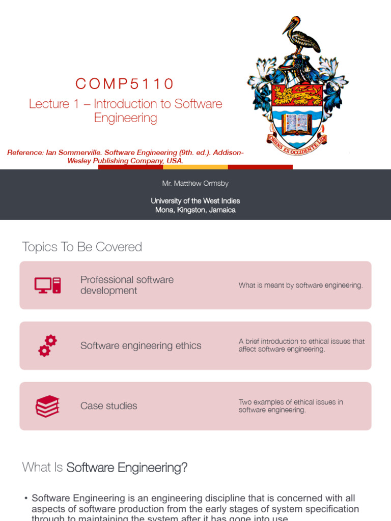 COMP5110 Lecture 1 - Introduction To Software Engineering - Ethics ...