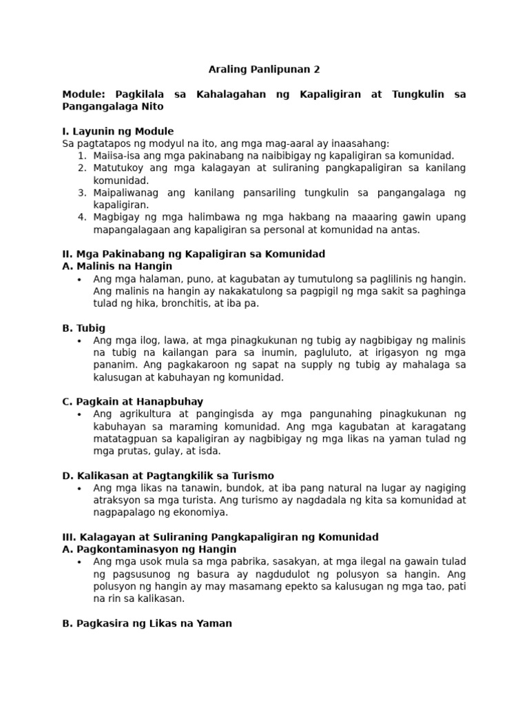 Araling Panlipunan 2 (January 13, Monday Activity) | PDF