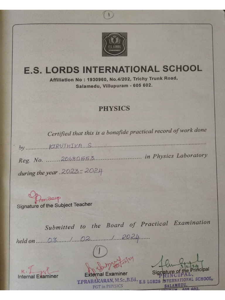 Physics Record Work | PDF