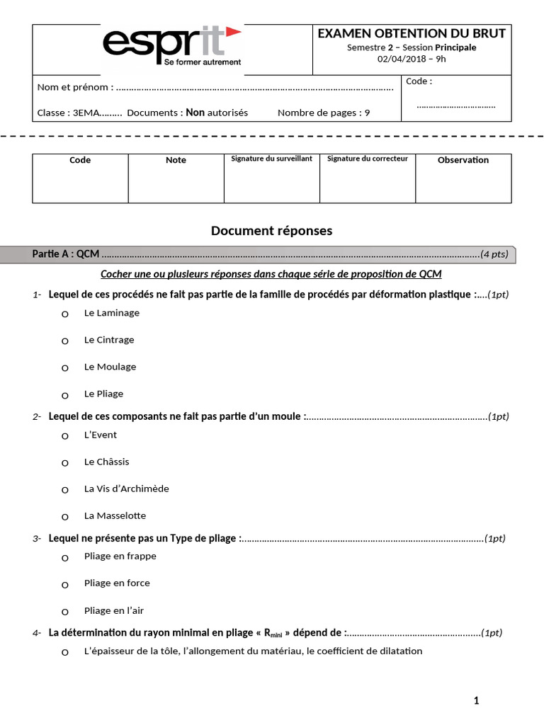 Examen OB 2018 | PDF