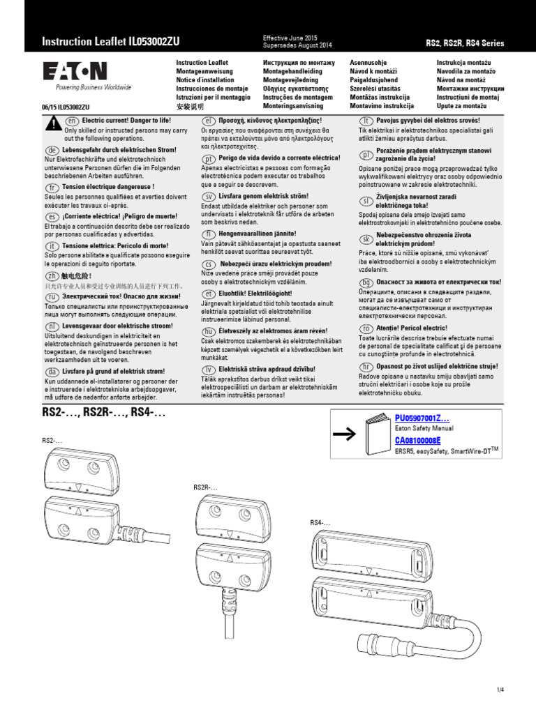 Installation Leaflet Sensors Machinery Safety ...