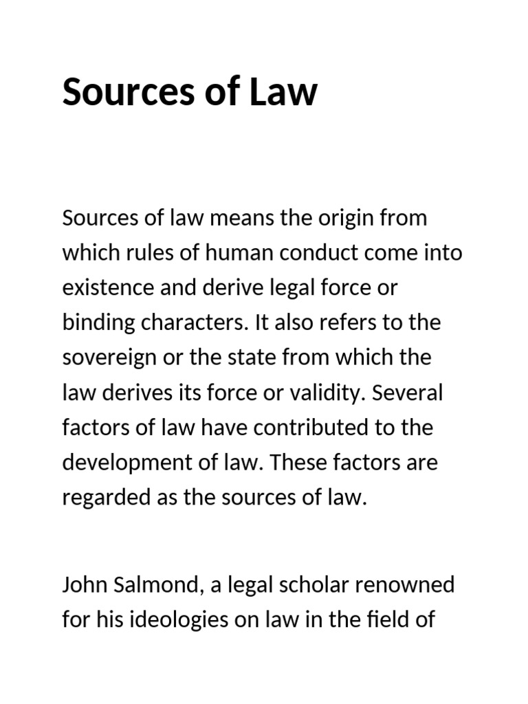 Understanding Sources of Law Explained | PDF | Sources Of Law | Precedent