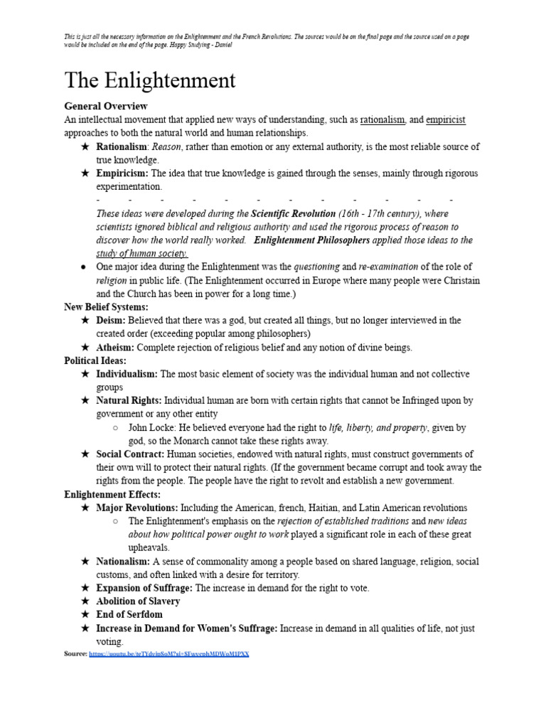 The Enlightenment - French Revolution - Unit 5 - Full Study Guide-2 ...